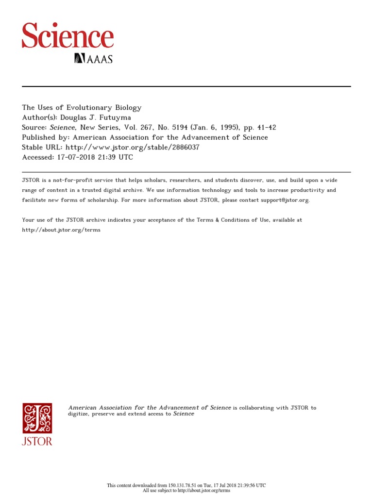 Futuyma 1995 | PDF | Evolution | Biology