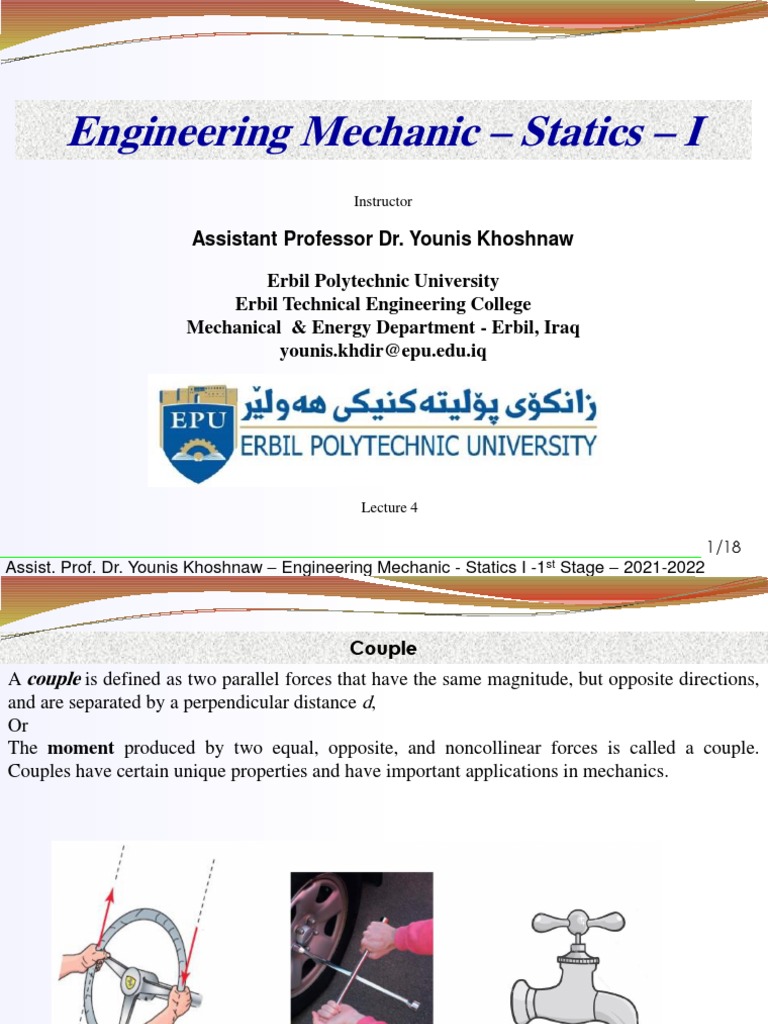 Engineering Mechanic - Statics - I | Download Free PDF | Force ...