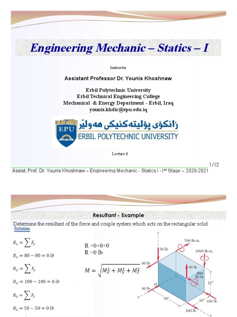 Engineering Mechanic - Statics - I | PDF | Trigonometric Functions | Force