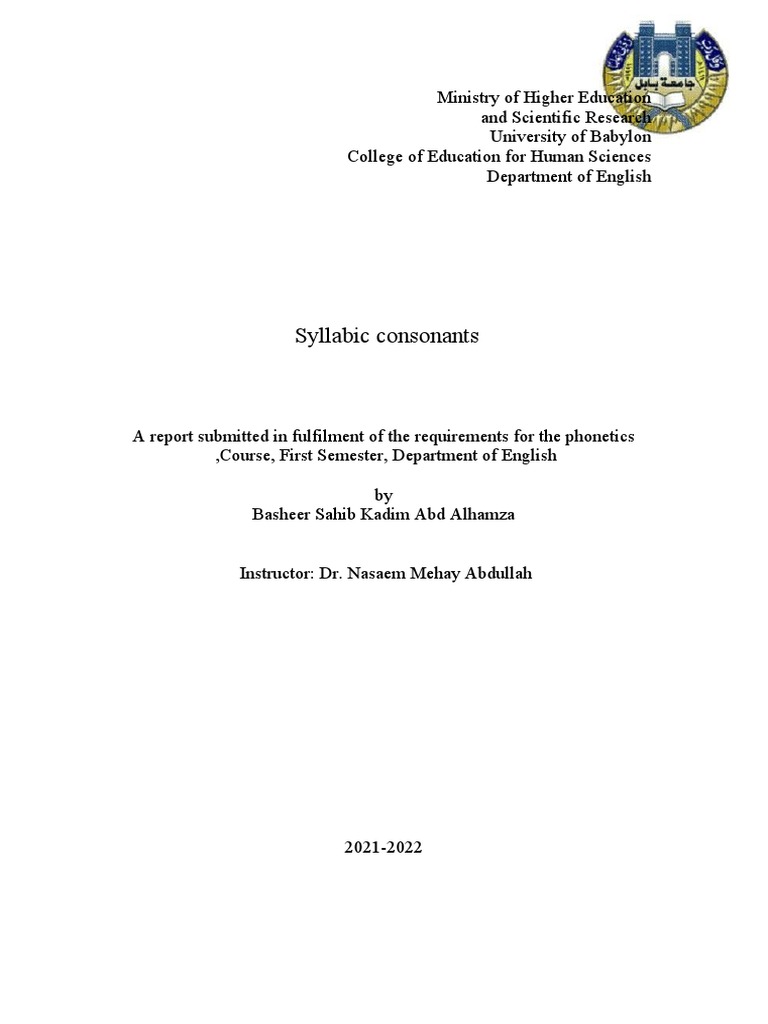 Phonetics Report | PDF | Syllable | Consonant