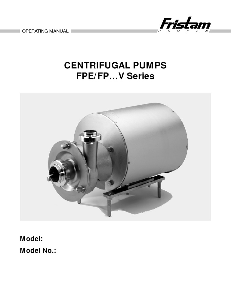 Fristam FPE-FP | PDF | Screw | Pump