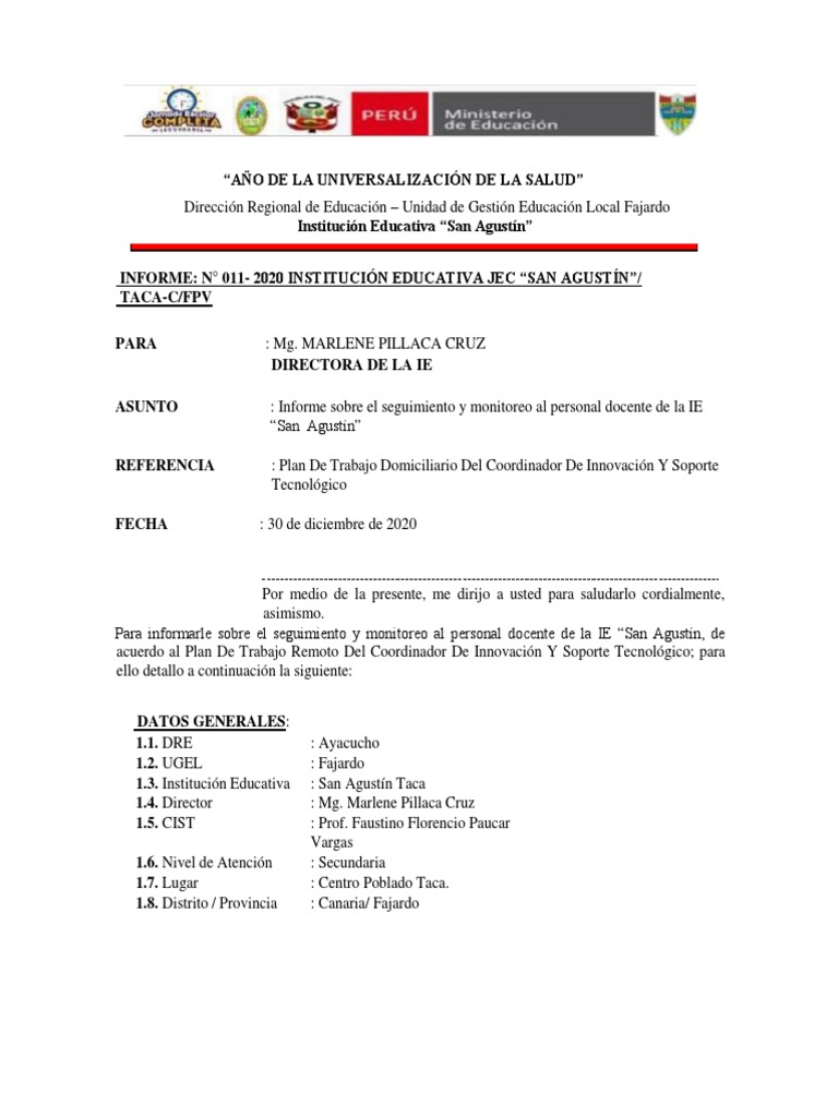 INFORME Diciembre 2020 CIST | PDF | Videotelefonía | Maestros