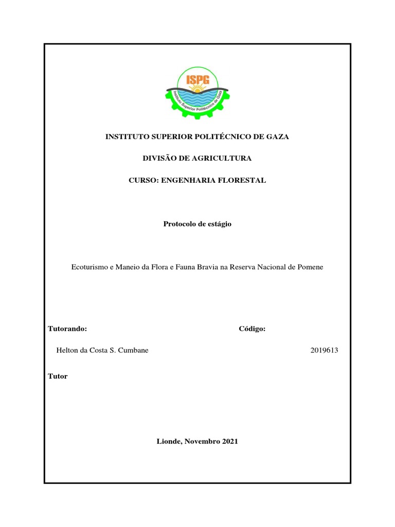 Ecoturismo na Reserva Nacional de Pomene | PDF | Silvicultura | Habitat