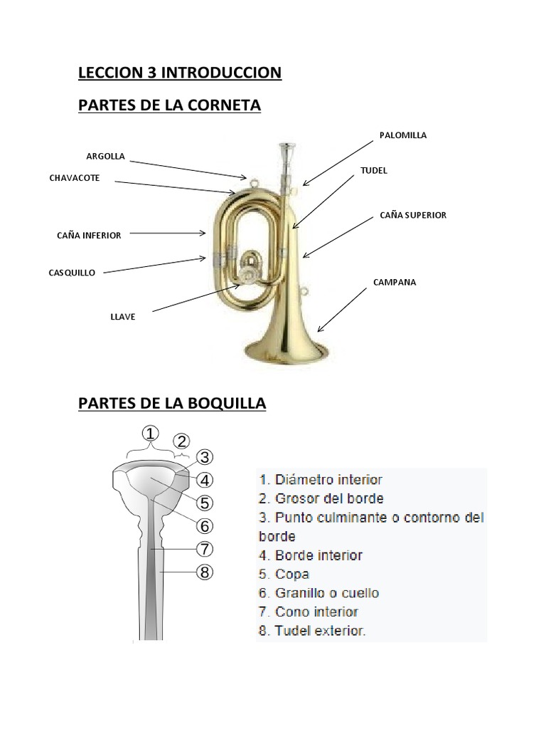 Partes de la Corneta y Boquilla | PDF