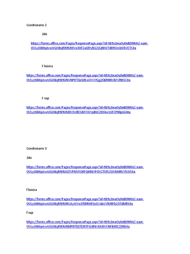 Cuestionario 2y 3 de 2dos y 3ros | PDF