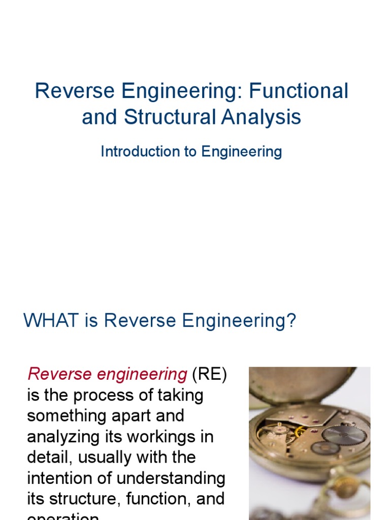Reverse Engineering: Functional and Structural Analysis | PDF | Engineering