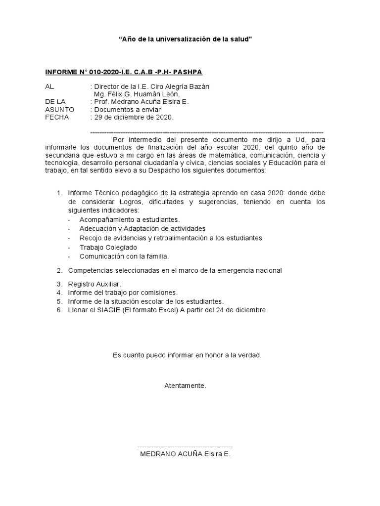 Informe de Documentos 2020 | PDF | Cognición