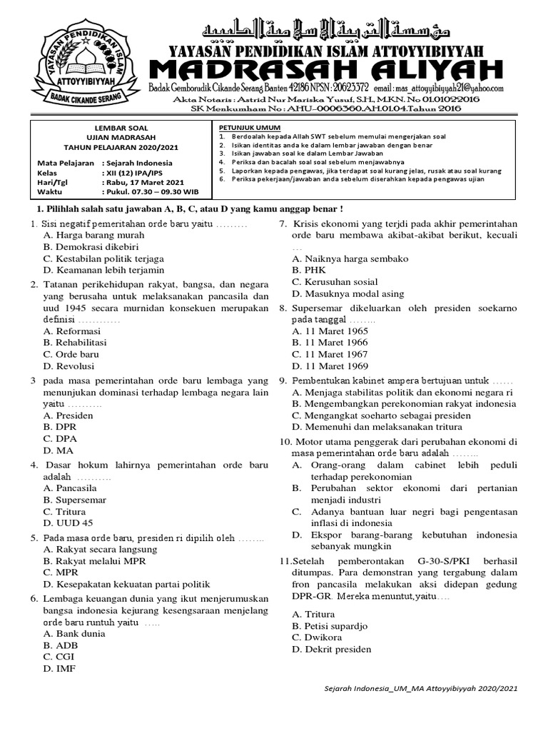 Sejarah Orde Baru dan Reformasi Indonesia | PDF