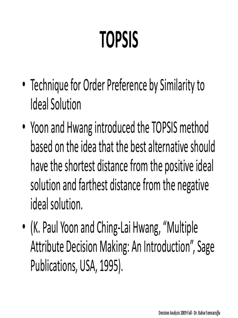 TOPSIS Example | PDF | Analysis | Applied Mathematics