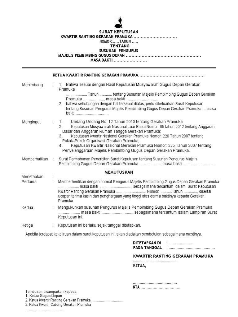 Format SK Gugus Depan | PDF