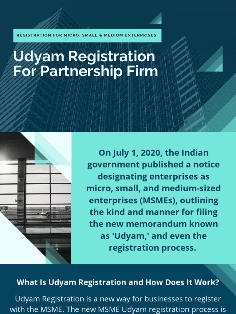 Udyam Registration For Partnership Firm | PDF | Small And Medium Sized Enterprises | Business