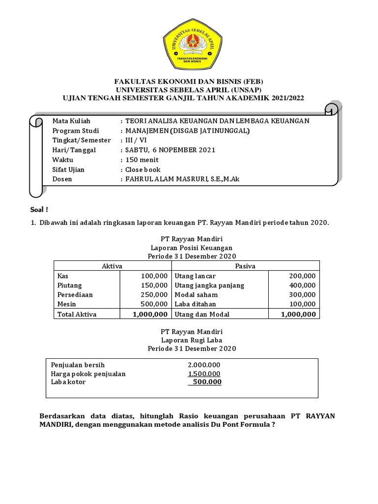 Format Soal UTS DISGAB JATINUNGGAL | PDF