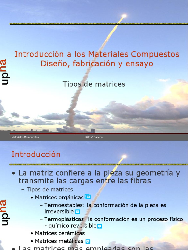 Tema+3.+Tipos+de+Matrices+ V0.2 | PDF | Epoxy | Material compuesto