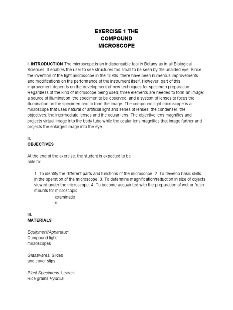 Understanding the Compound Microscope | PDF | Glass Applications ...