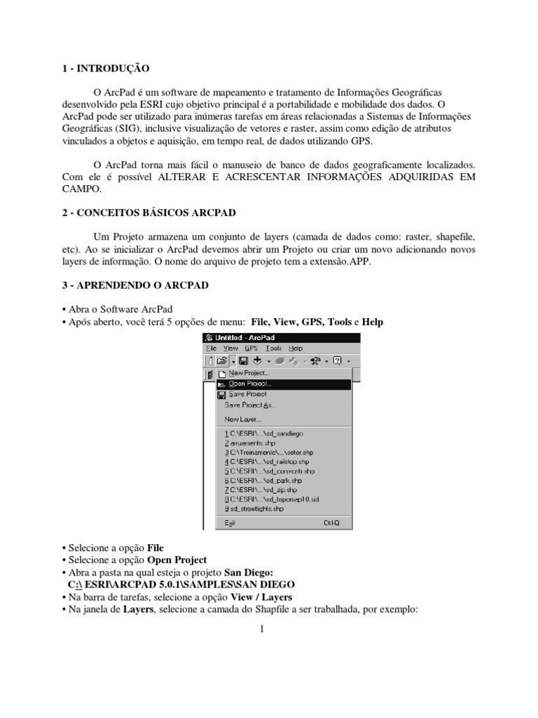 Aprenda A Trabalhar No ArcPad | PDF