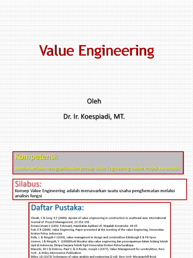 Value Engineering | PDF