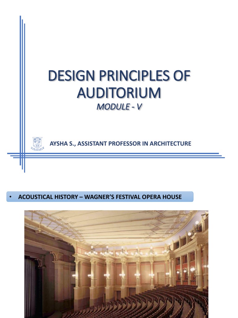 Design Principles of Auditorium: Module - V | PDF | Acoustics | Sound