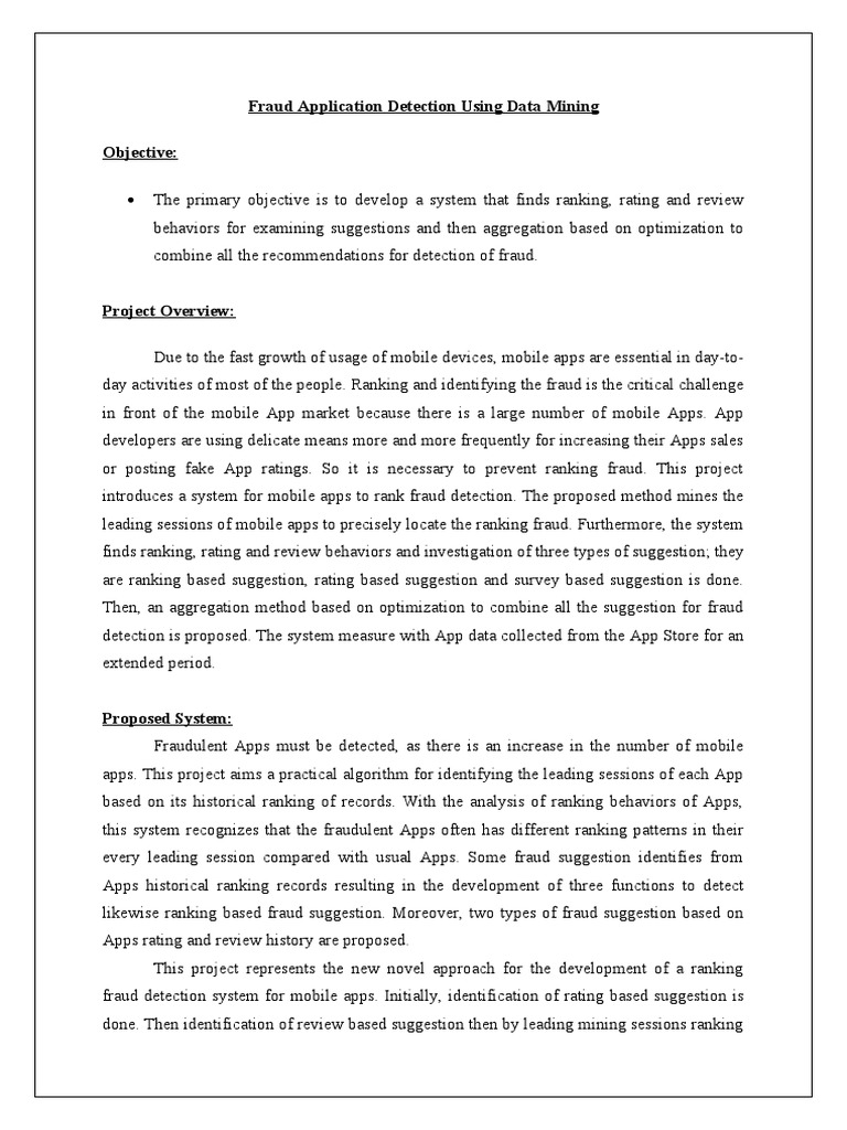 Fraud Application Detection Using Data Mining | PDF | Mobile App | Fraud