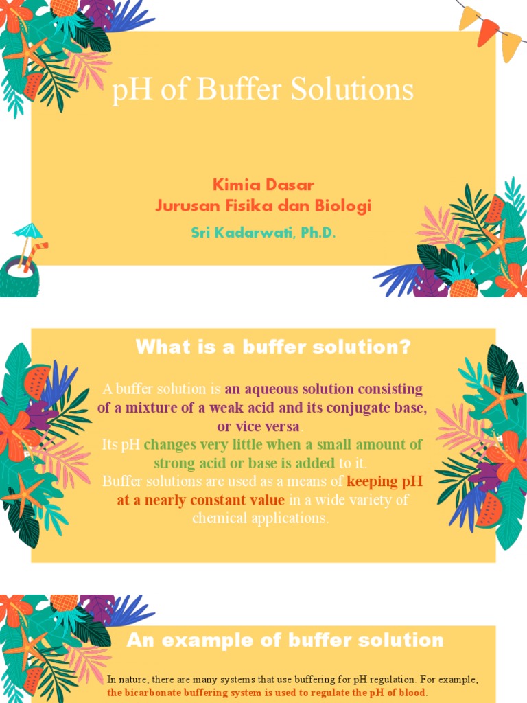 PH of Buffers Hydrolysed Salts | PDF | Buffer Solution | Ph