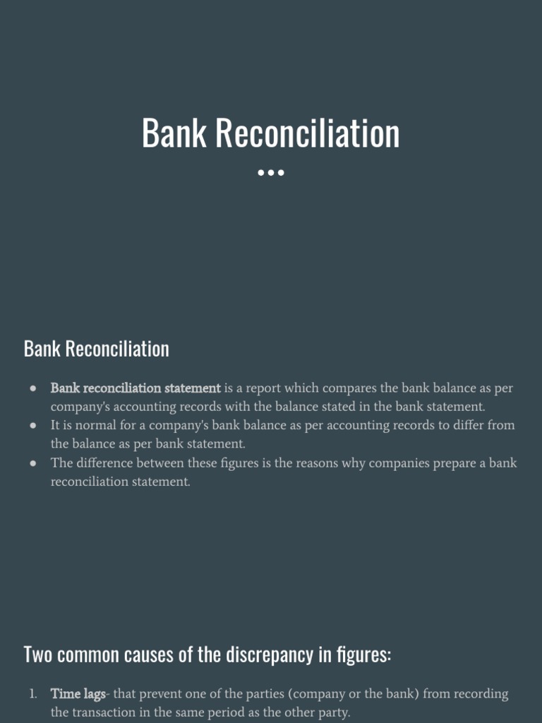 Bank Reconciliation | PDF | Transaction Account | Banks
