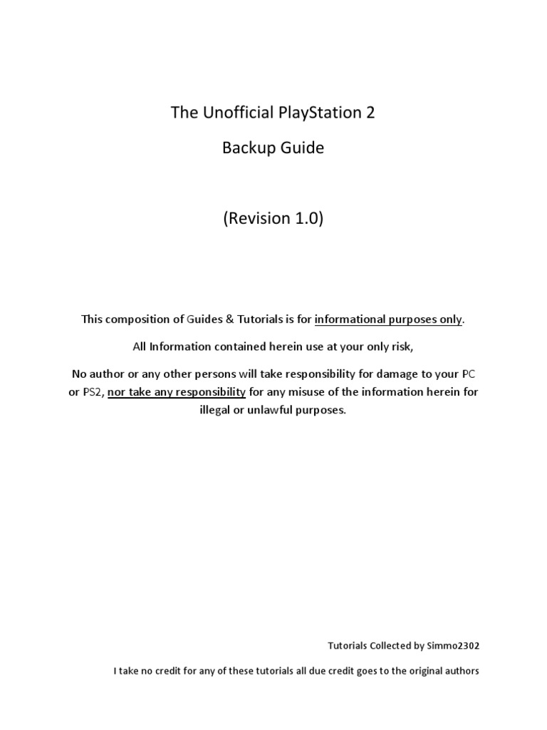 Unofficial PS2 Guide (Revision 1.0) | PDF | Dvd | Play Station
