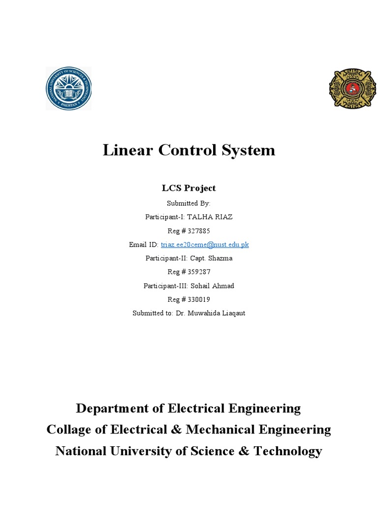 LCS Project | PDF | Control Theory | Feedback