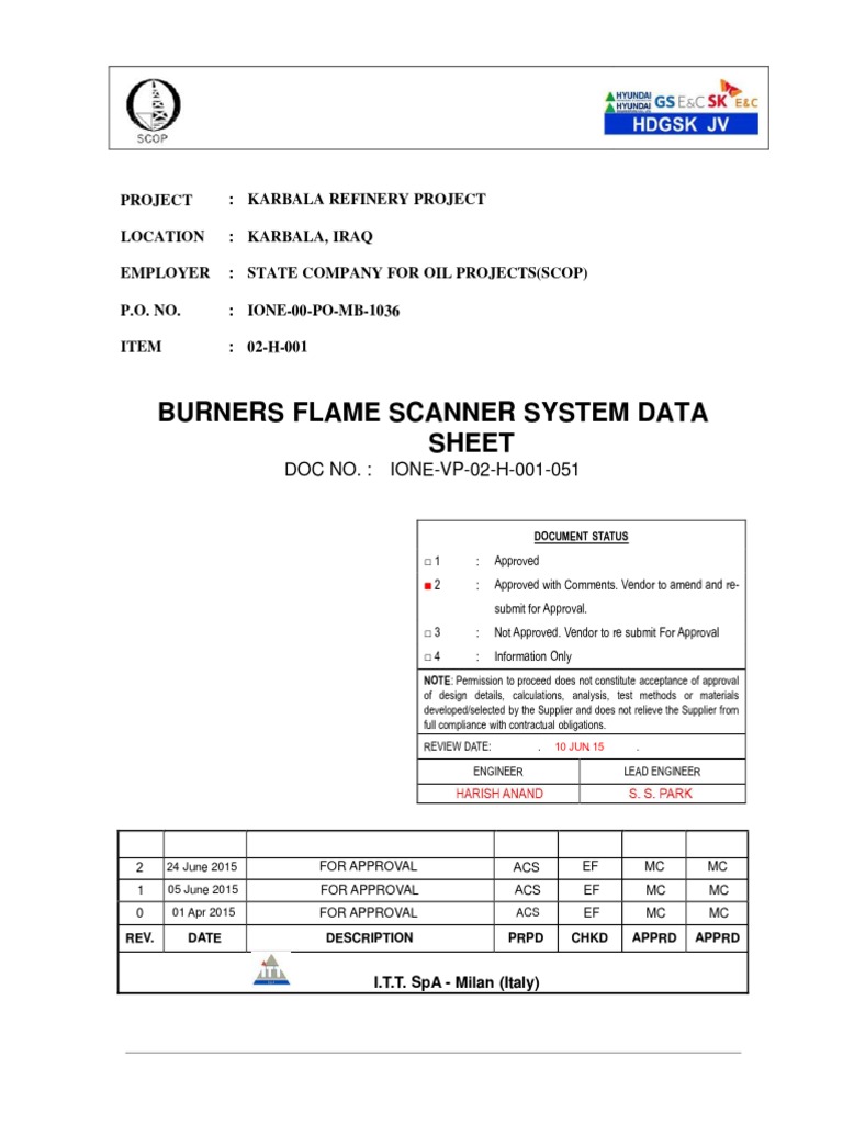 Burners Flame Scanner System Data Sheet | PDF | Electrical Engineering ...