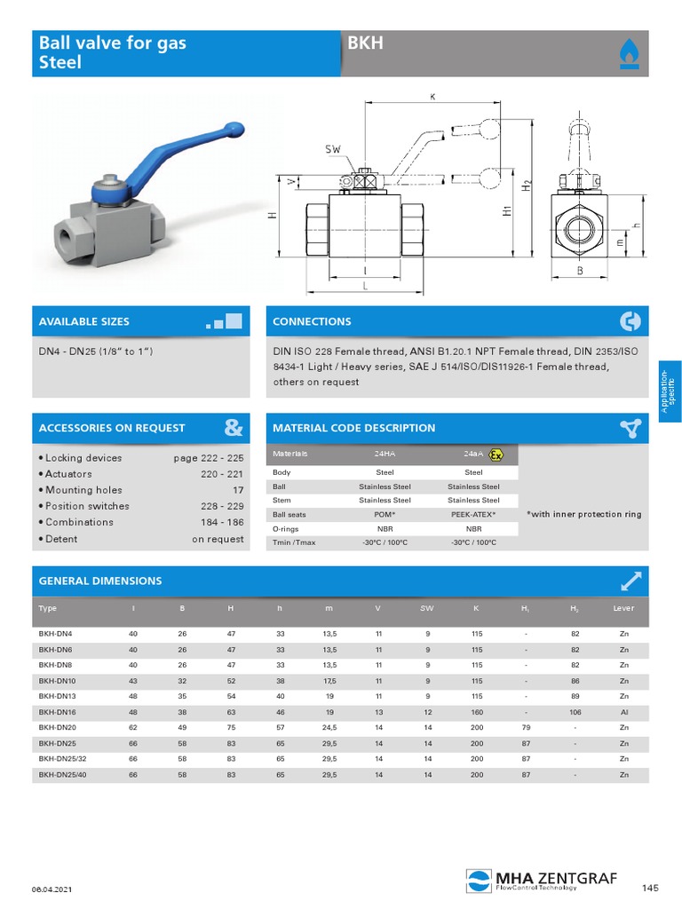 BKH Ball Valve Specifications and Sizes | PDF | Mechanical Engineering ...