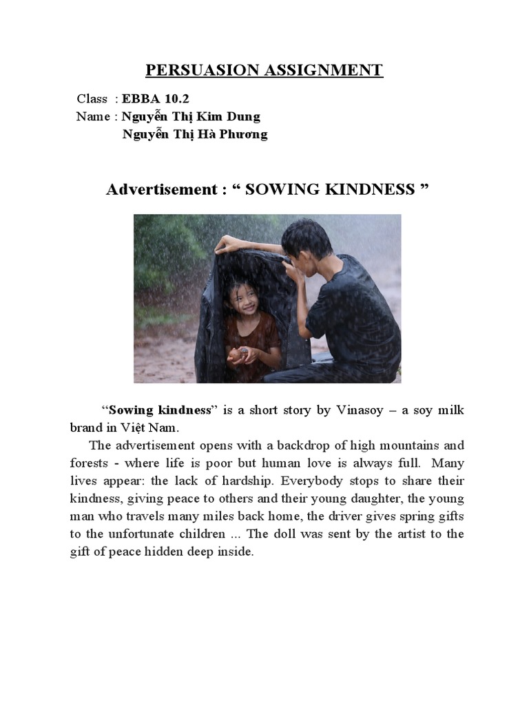 Persuasion Assignment: Class: EBBA 10.2 Name: Nguyễn Thị Kim Dung | PDF ...