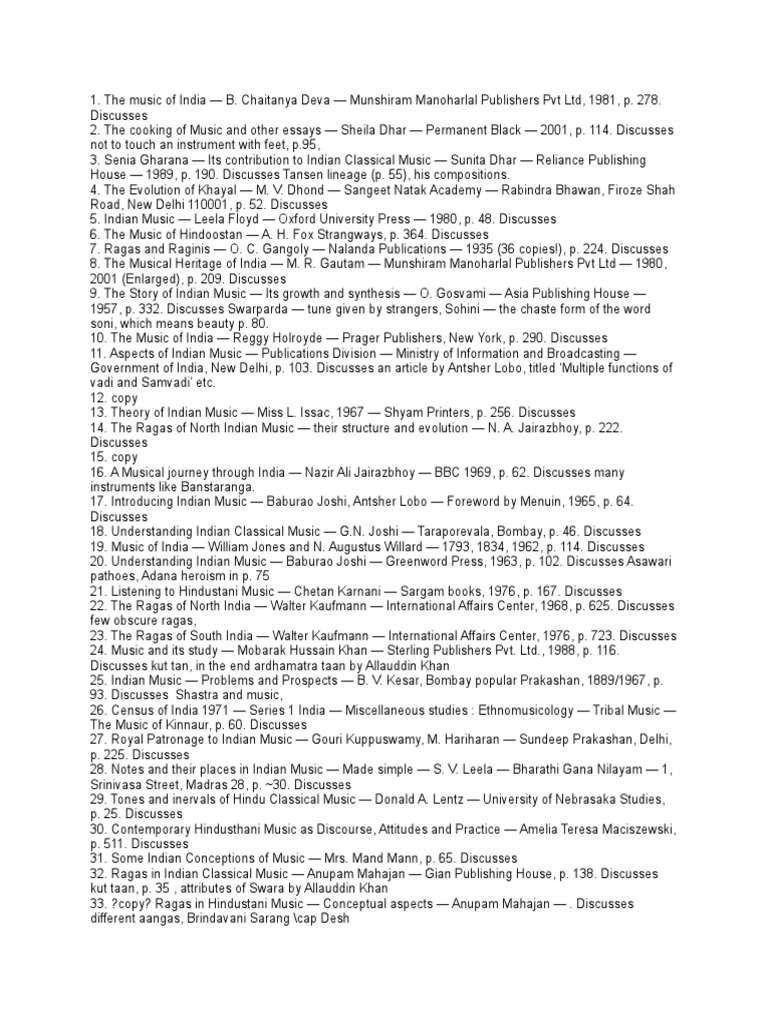 A Library of Classical Hindustani Music | PDF | Classical And Art Music ...