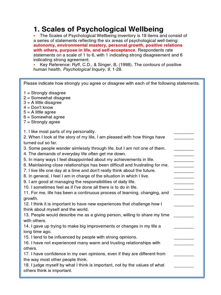 Psychological Scales | PDF | Mindfulness | Feeling