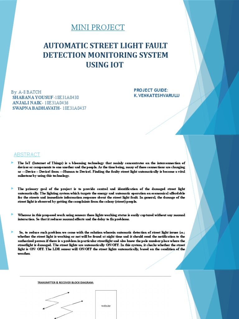 Mini Project: Automatic Street Light Fault Detection Monitoring System ...