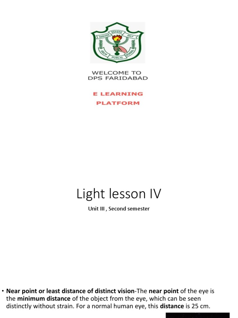 Light Lesson 4 | PDF | Eye | Human Eye