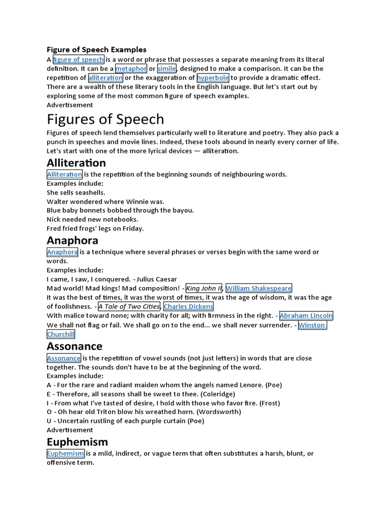Common Figures of Speech Explained | PDF | Poetry | Irony