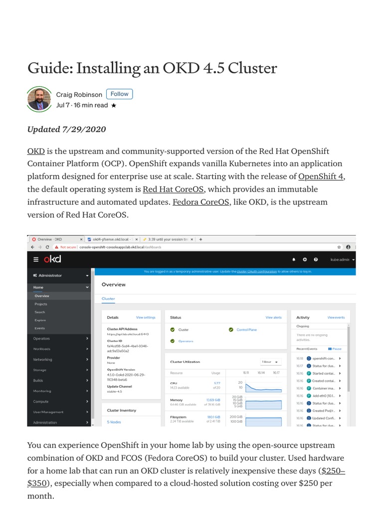 OKD 4.5 Cluster Installation Guide | PDF | Domain Name System | Virtual ...