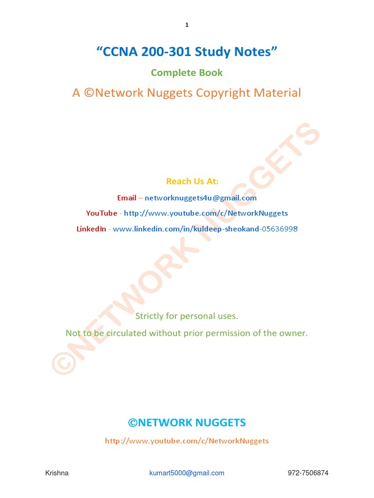 1 - 50 Days CCNA Journey - Study Notes - Complete Book | PDF | Ip ...