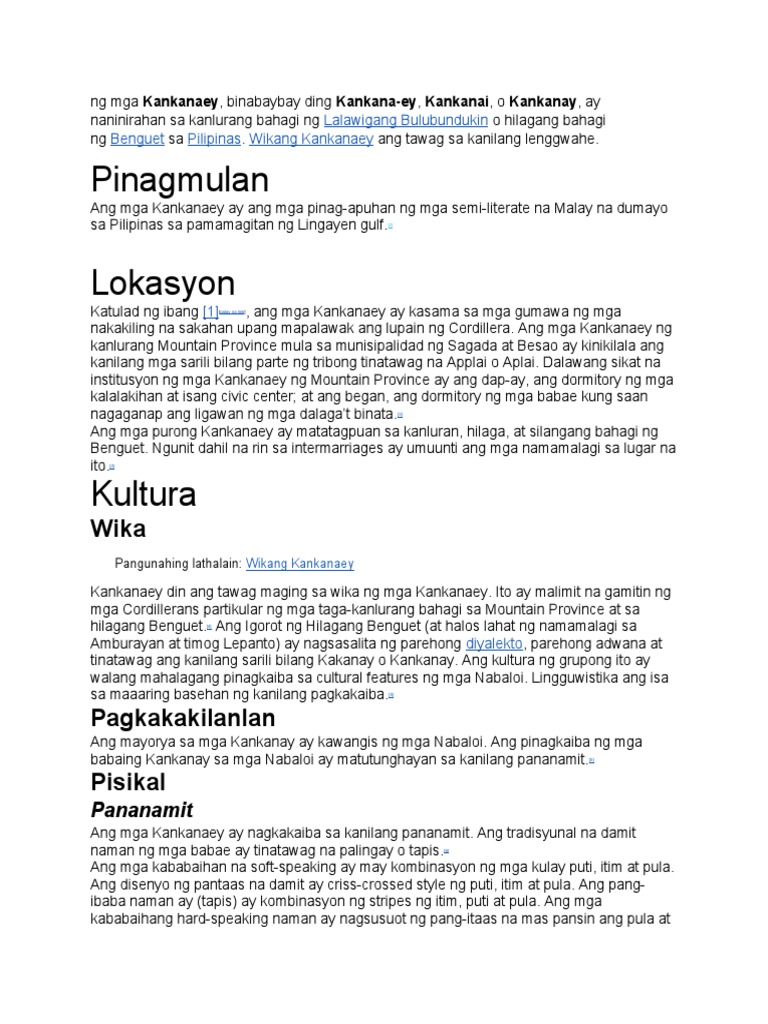 Kankanaey | PDF