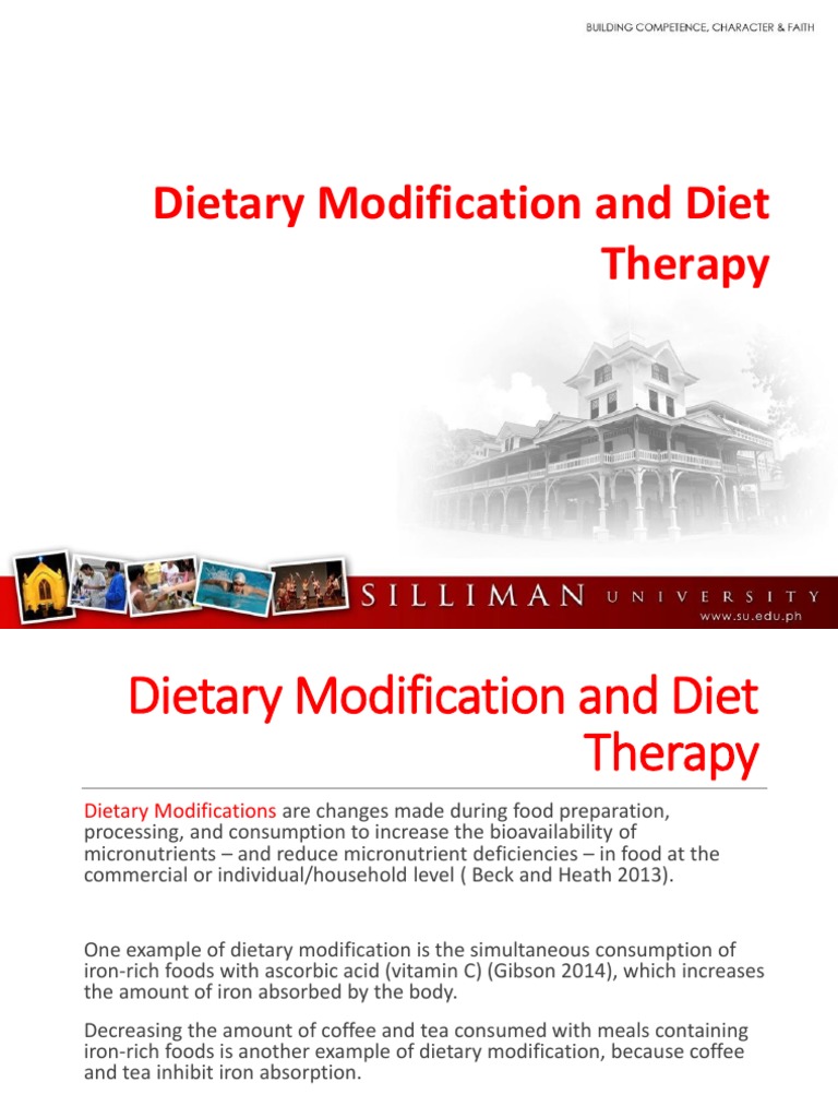 Dietary Modifications for Therapeutic Diets | PDF | Diet & Nutrition ...