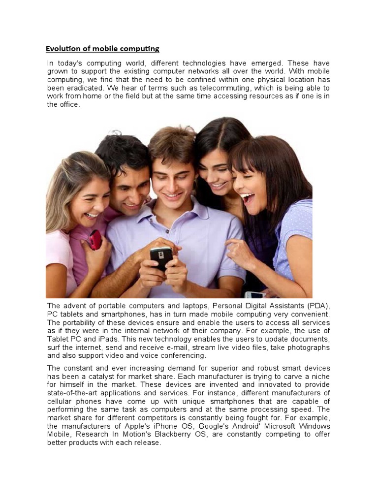 Evolution of Mobile Computing | PDF | Tablet Computer | Smartphone