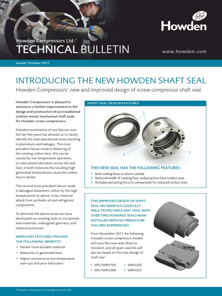 Technical Bulletin Introducing The New Howden Shaft Seal Pdf
