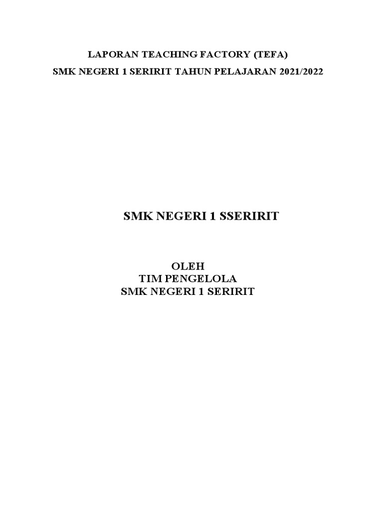 RAB TEFA Kuliner | PDF