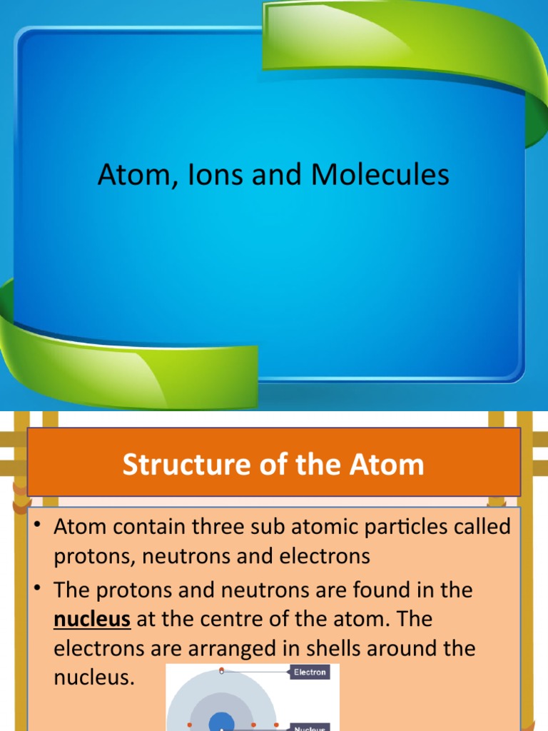 Atoms, Ions, Molecules | PDF | Atoms | Proton