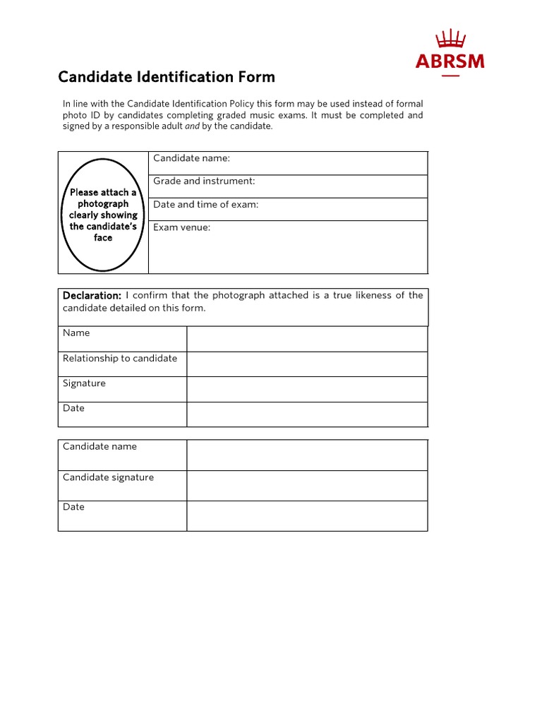 Final Candidate Identification Form PDF | PDF