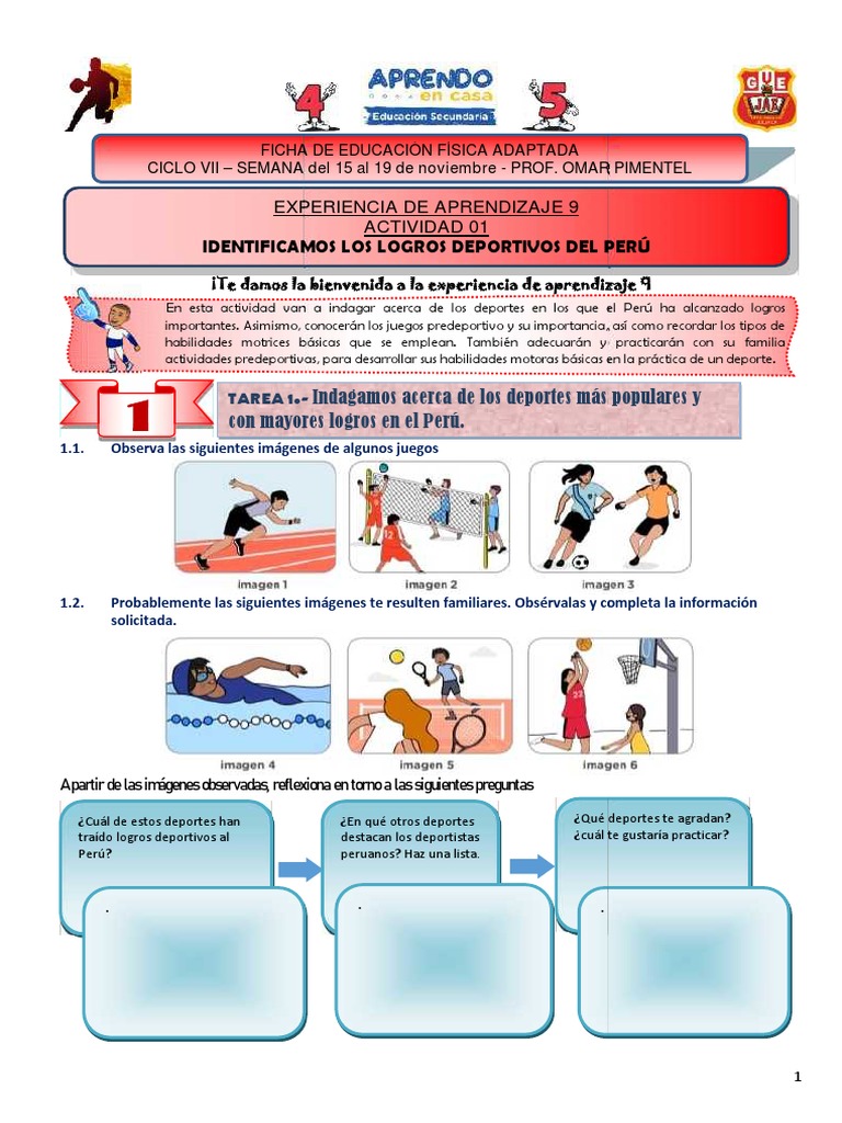 EXP 9 ACT 1 Ciclo VII Semana 15 Al 19 Noviembre | PDF | Aprendizaje ...