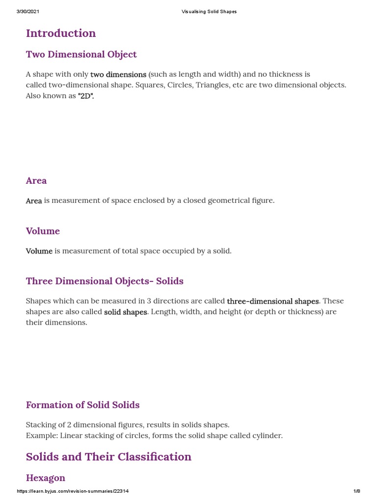 Visualising Solid Shapes | PDF | Shape | Vertex (Geometry)
