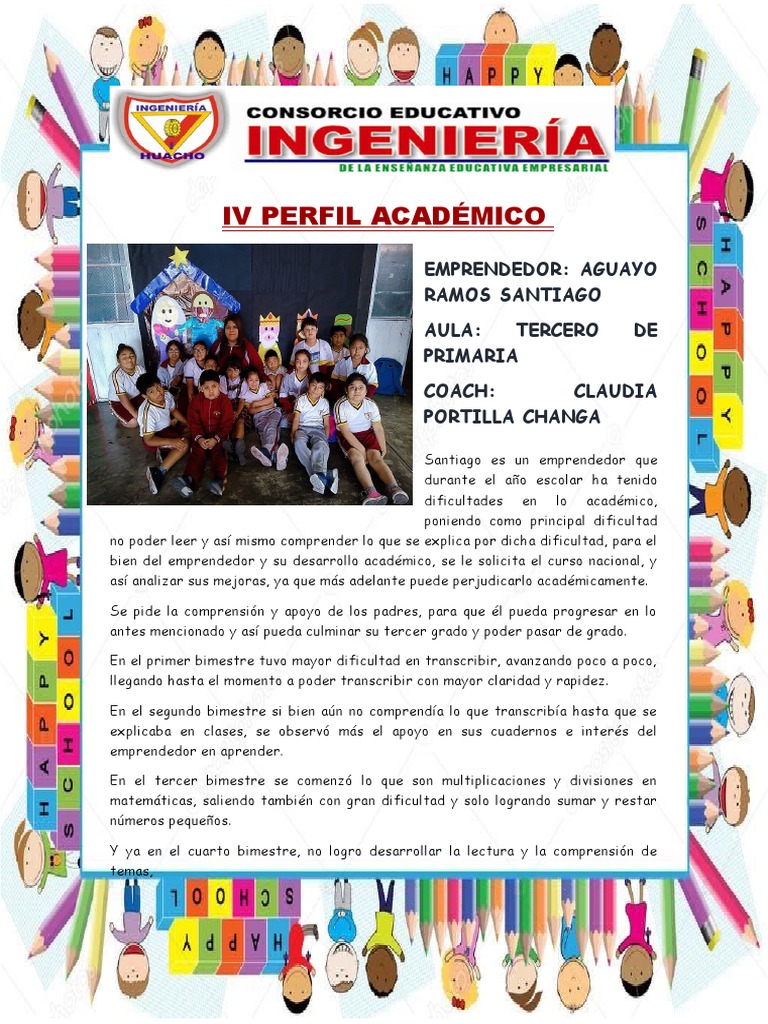 Perfil Tercer Grado IV Bimestre | PDF