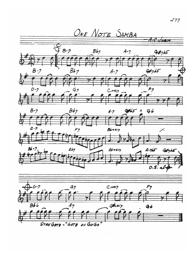 Samba de Uma Nota Só (One Note Samba) | PDF