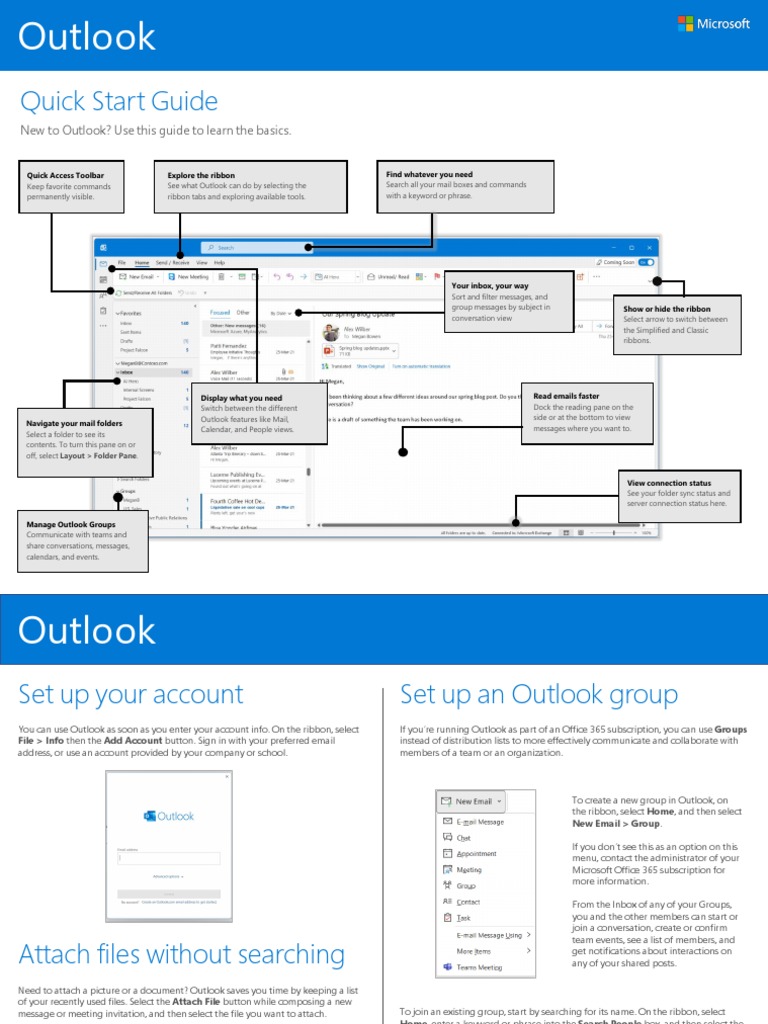 Quick Start Guide: New To Outlook? Use This Guide To Learn The Basics ...