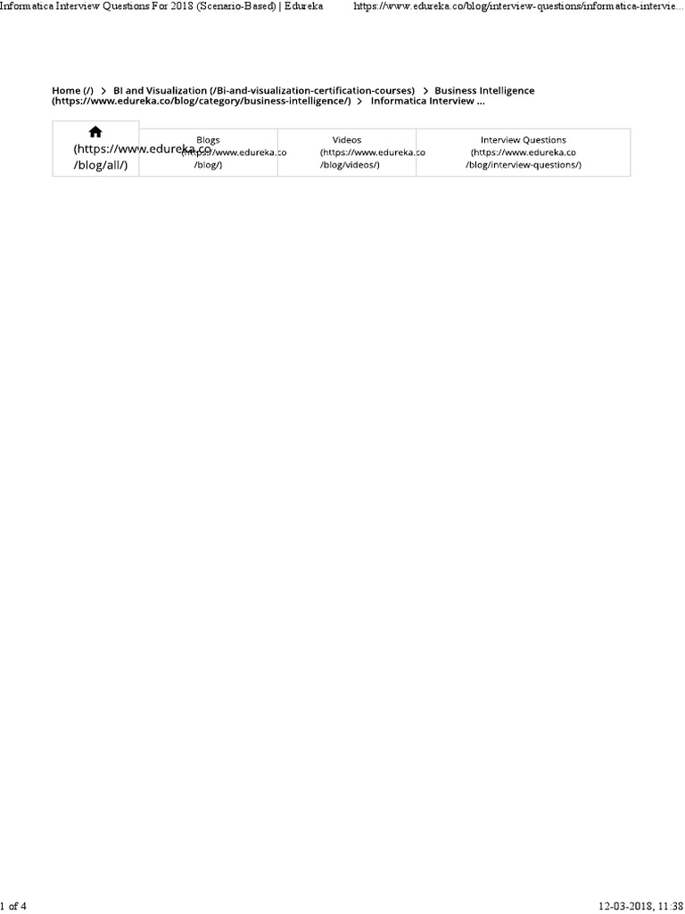 Informatica Edureka Scenarios Based Faqs | PDF | Business | Information Age