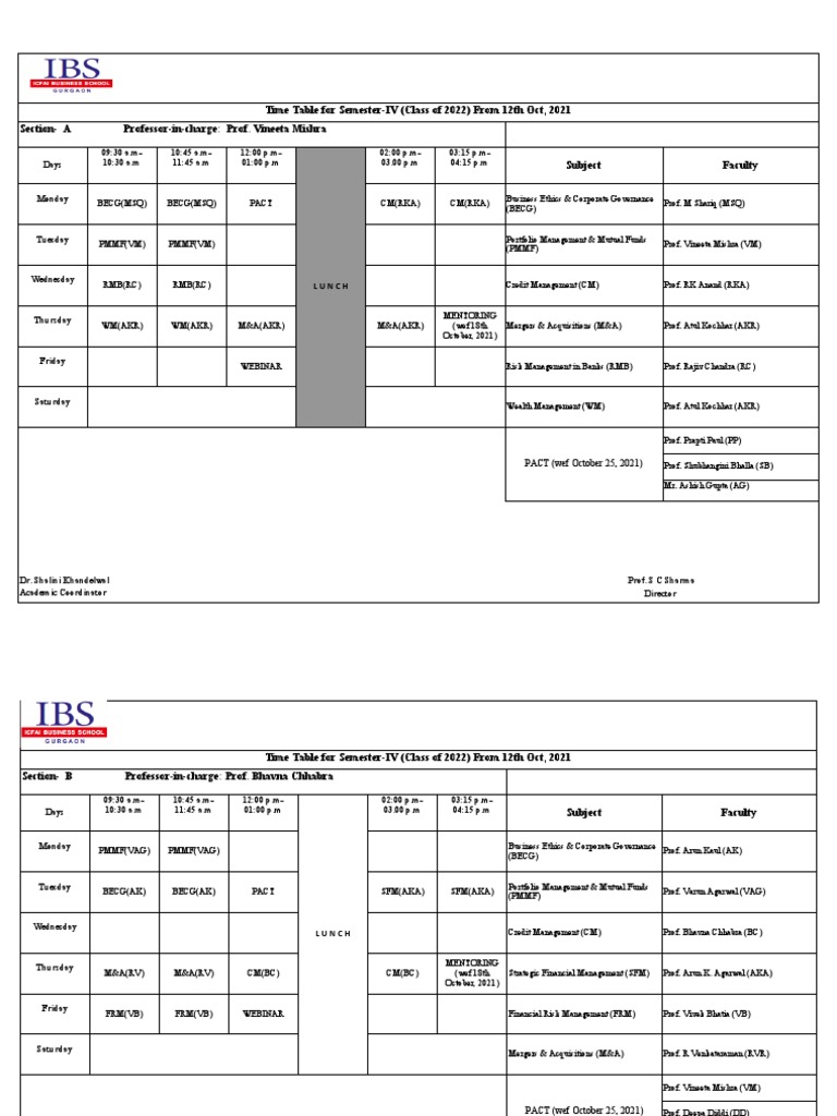 TIME TABLE (Class of 2022) | PDF | Market (Economics) | Public Sphere